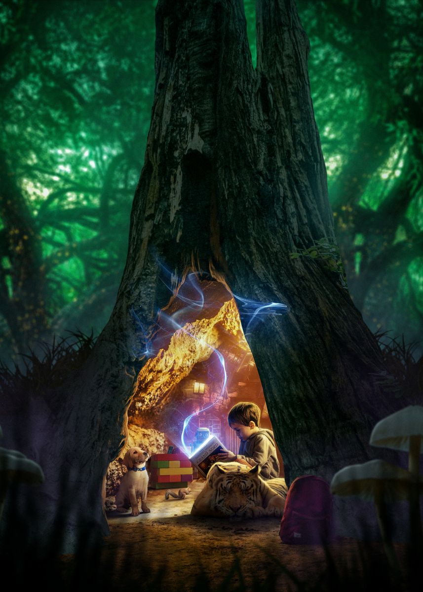 'Story Tree' Poster, picture, metal print, paint by Kaustav Sarkar ...