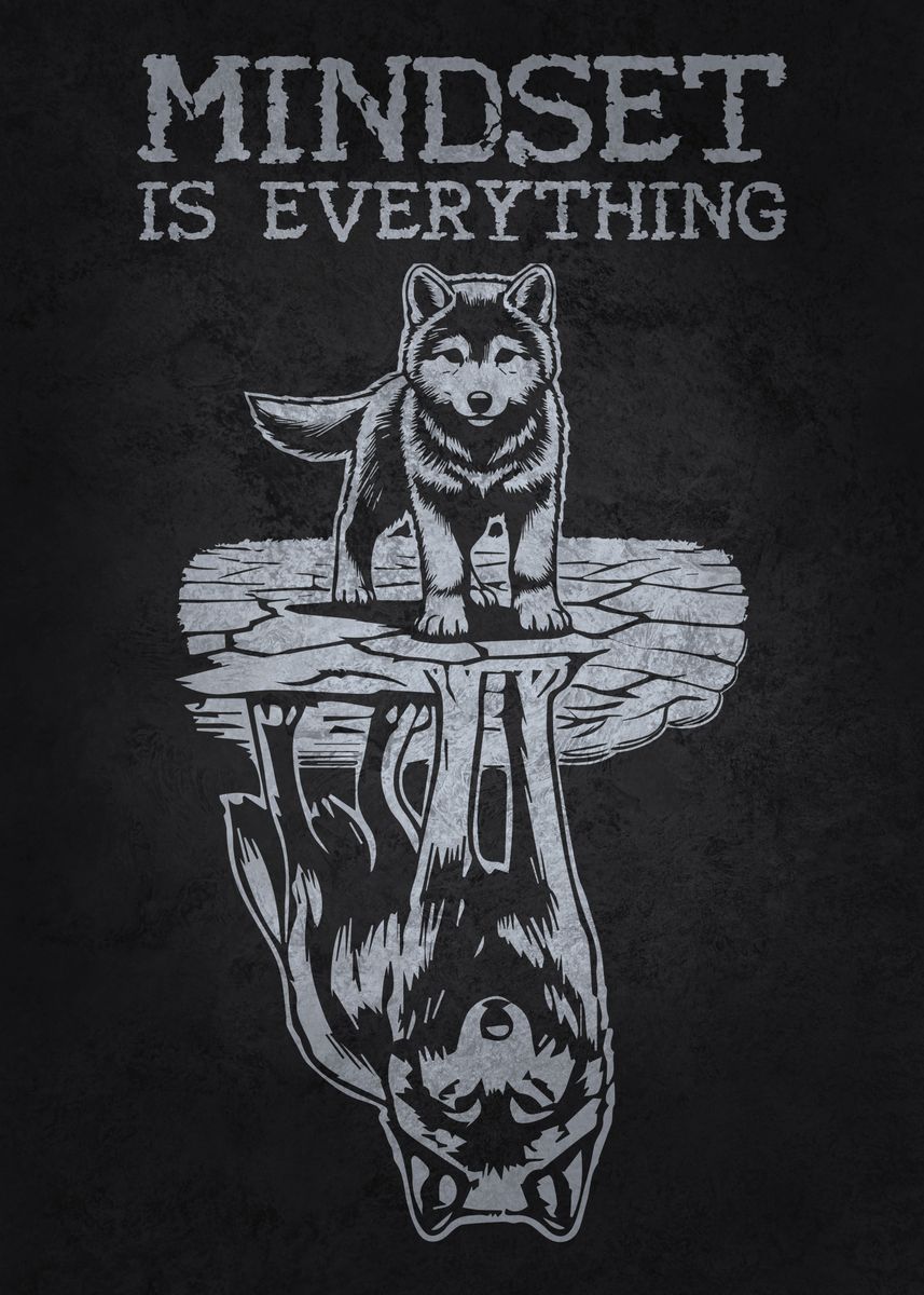 'Mindset Is Everything - Wolf Motivational' Poster, picture, metal ...