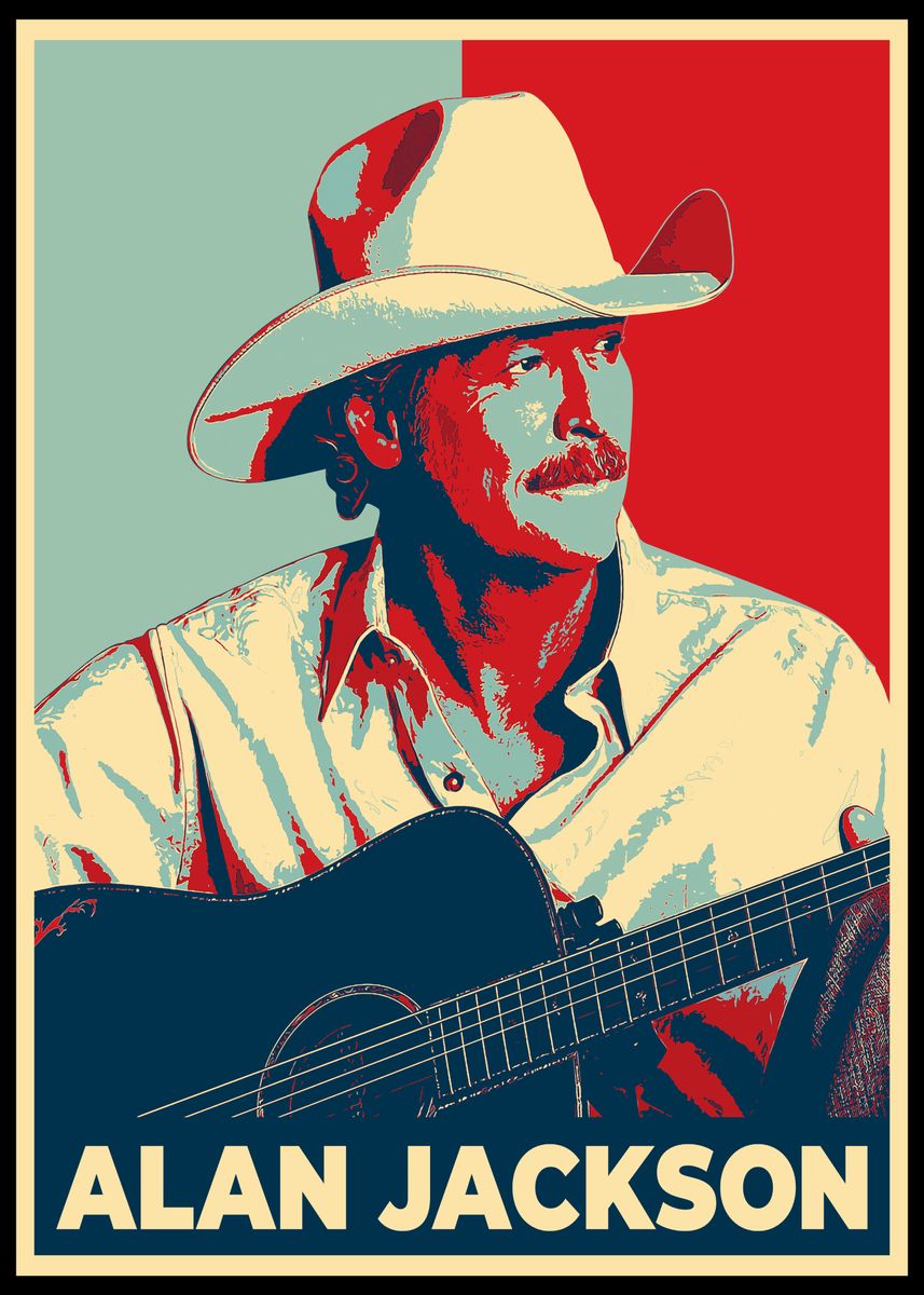 'Music Alan Jackson Pop Art' Poster, picture, metal print, paint by ...