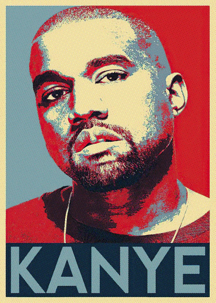 'Kanye West Poster' Poster, picture, metal print, paint by | Displate