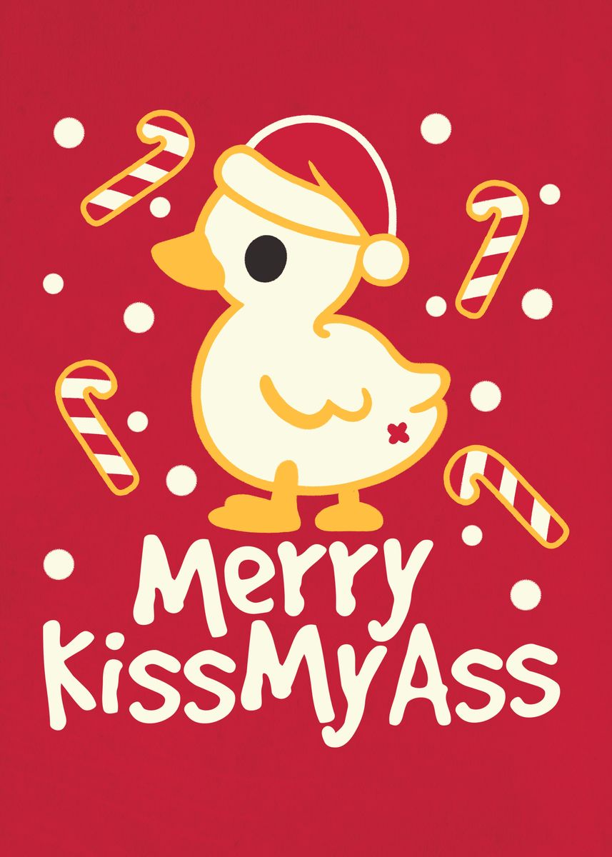 'Duck Christmas Greeting' Poster, picture, metal print, paint by ...