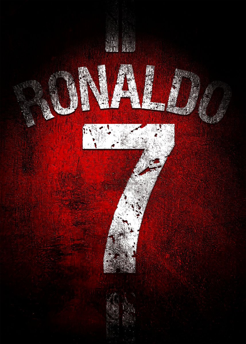 'Ronaldo Jersey Number 7' Poster, picture, metal print, paint by T2W ...