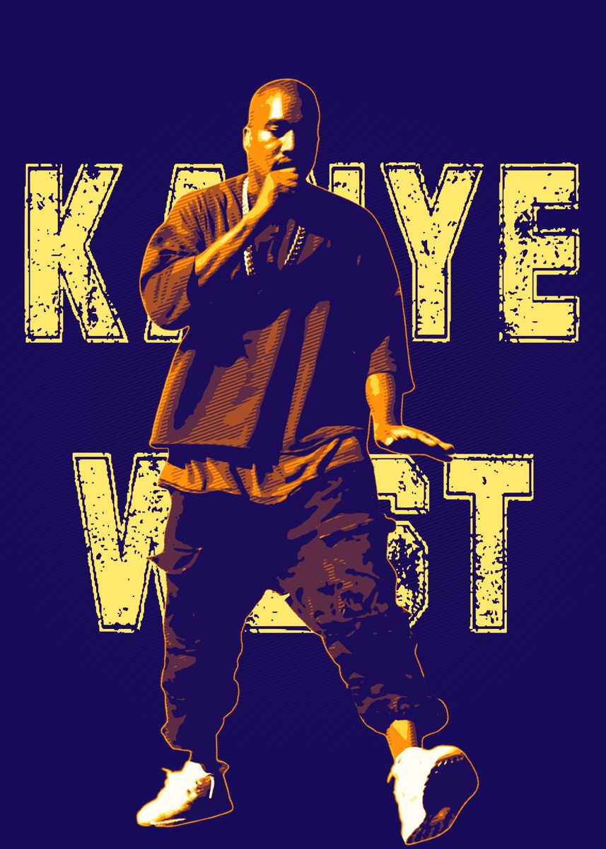 'Kanye West Portrait' Poster, picture, metal print, paint by maxmoen ...