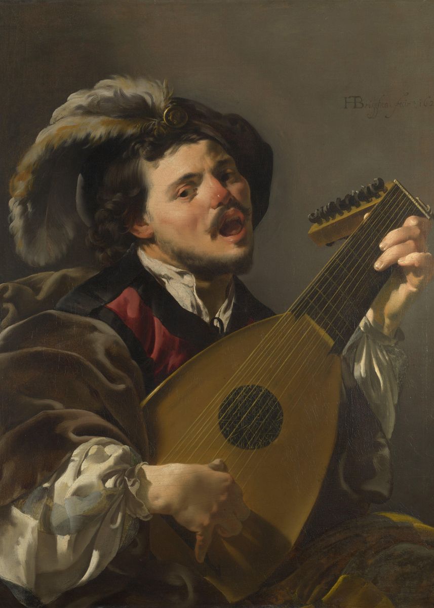 'Lute Player Portrait' Poster, picture, metal print, paint by cypher ...