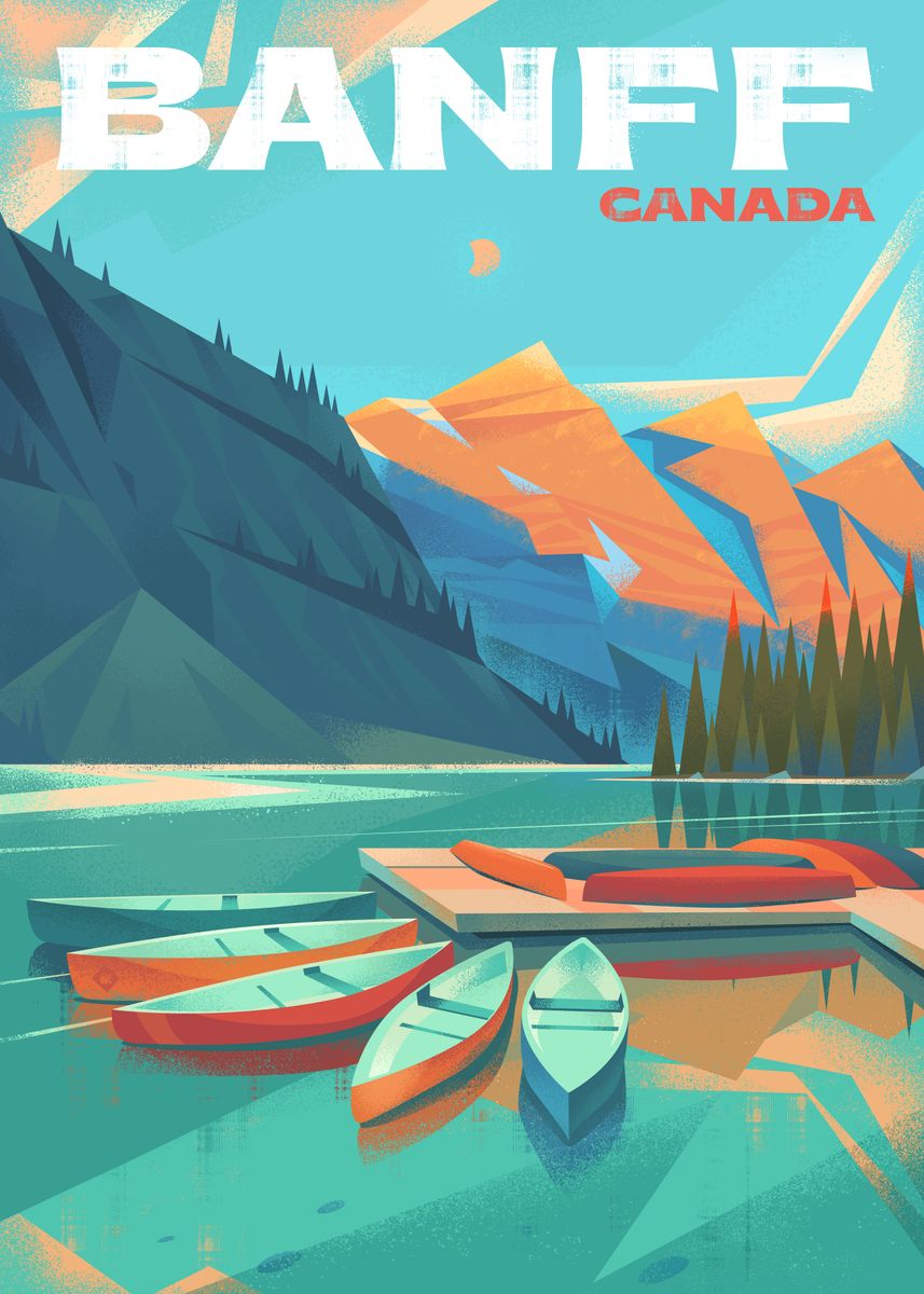 'Banff National Park Poster' Poster, picture, metal print, paint by Sam ...