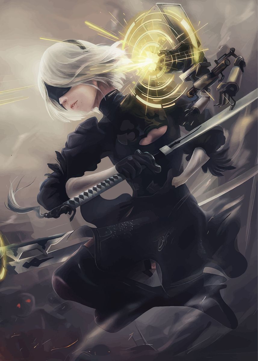 '2B Action Figure' Poster, picture, metal print, paint by sugih bondho ...