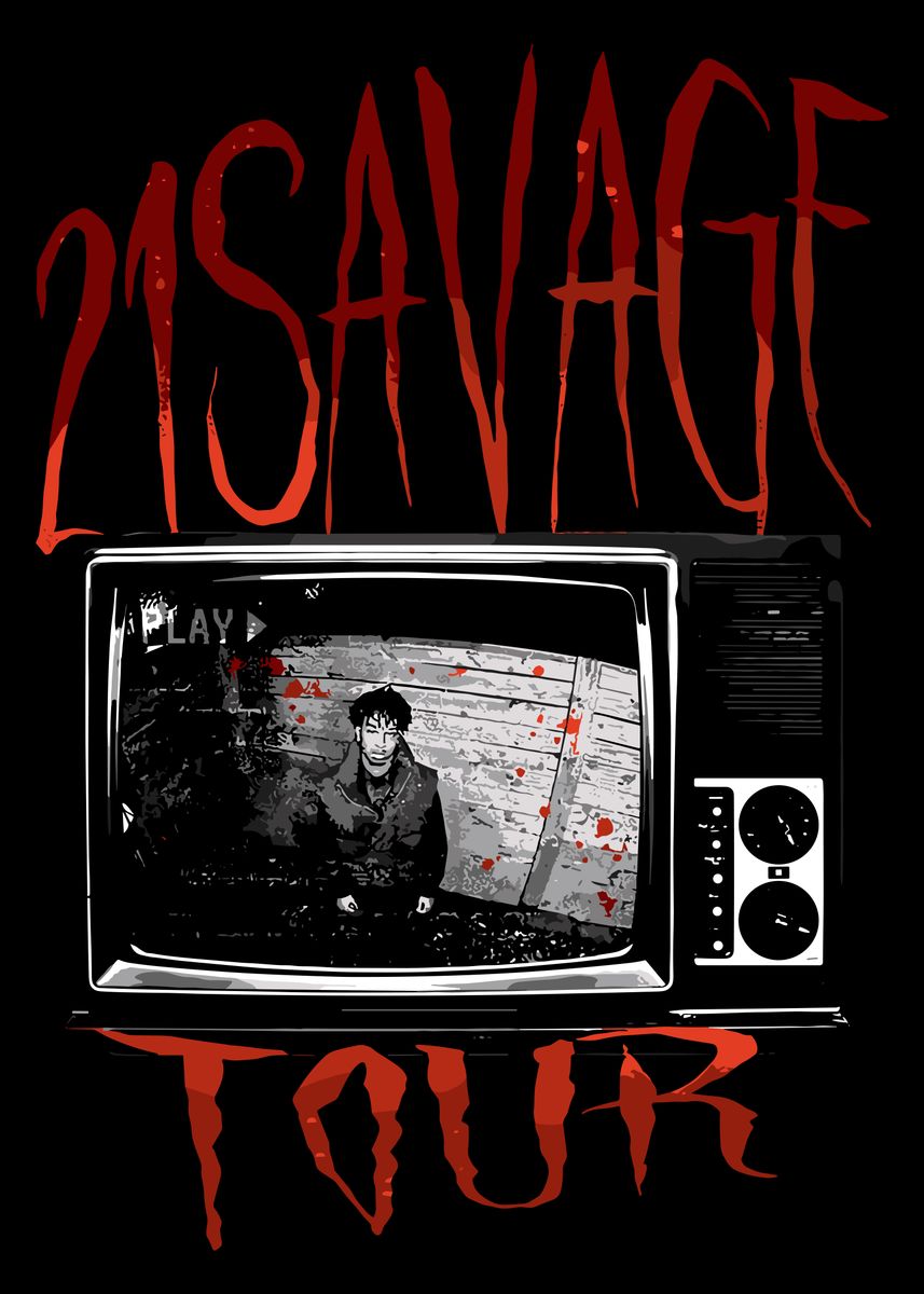 '21 Savage Tour Poster' Poster, picture, metal print, paint by John Guy ...