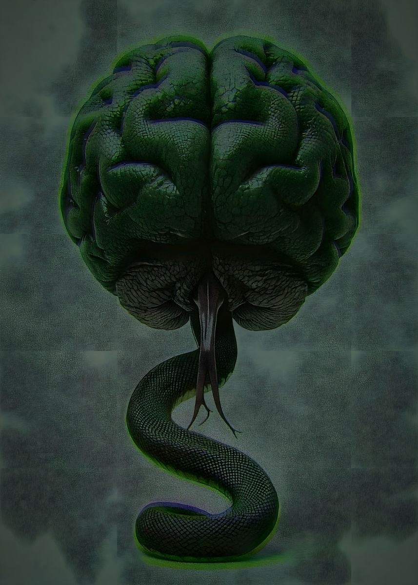 'Brain Snake' Poster, picture, metal print, paint by Satrio Piningit ...