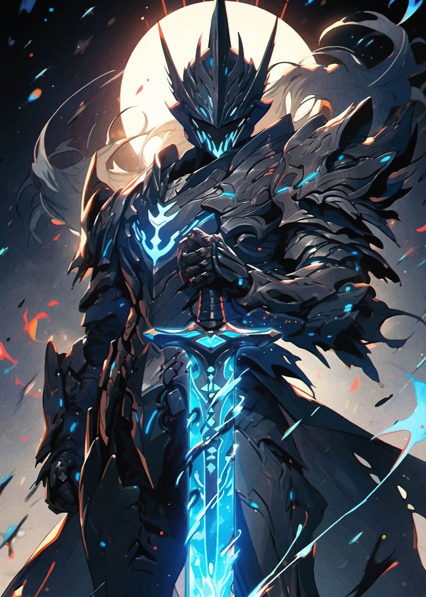 'Dark Knight with Sword' Poster, picture, metal print, paint by Dulcie ...