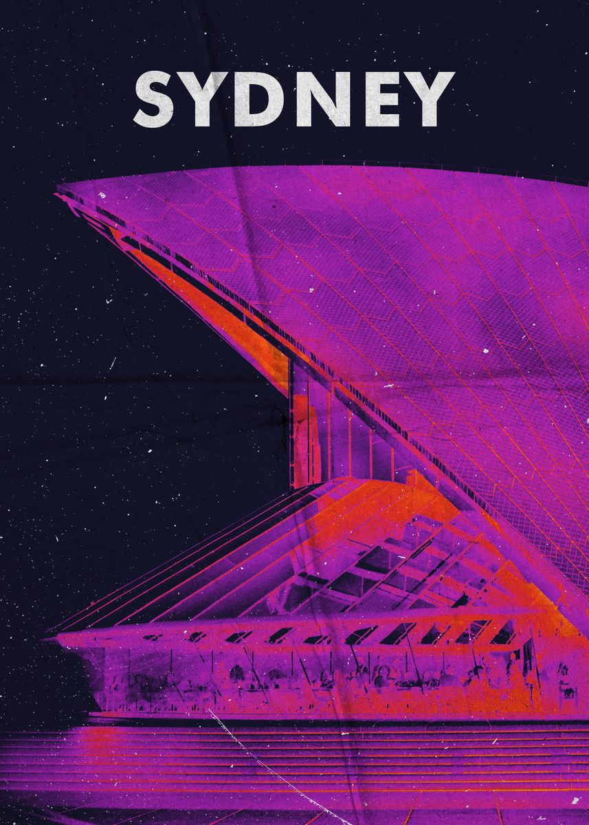 'Sydney Opera House Retro Poster' Poster, picture, metal print, paint ...