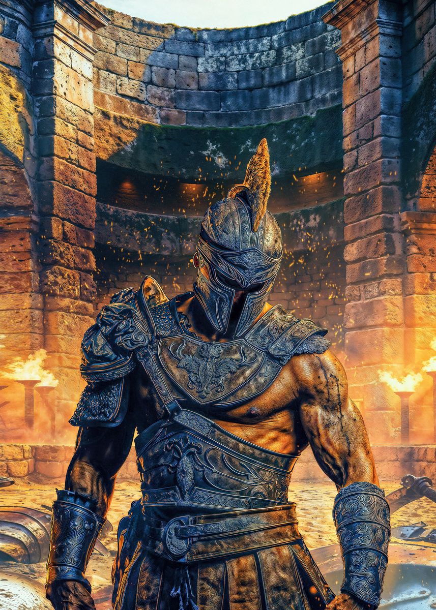 'Gladiator in Arena' Poster, picture, metal print, paint by JEDART ...