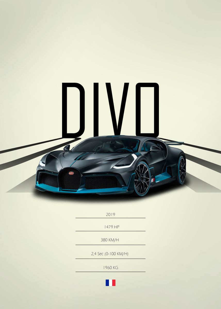 '2019 Bugatti Divo' Poster, picture, metal print, paint by ...