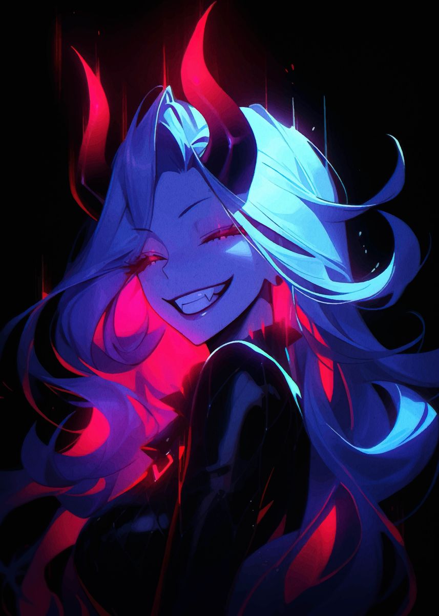 'Anime Demon Girl' Poster, picture, metal print, paint by Eileen ...