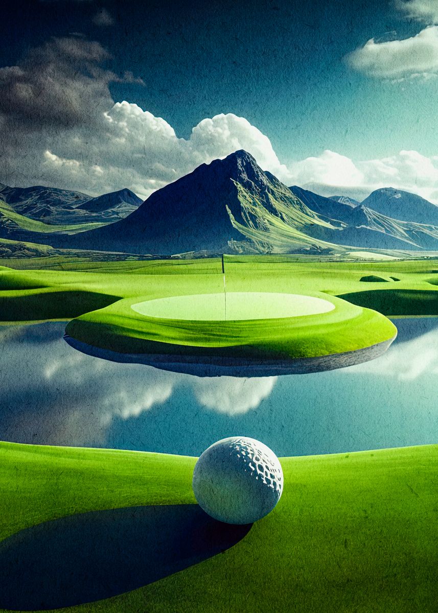 'Golf Course Landscape' Poster, picture, metal print, paint by ...