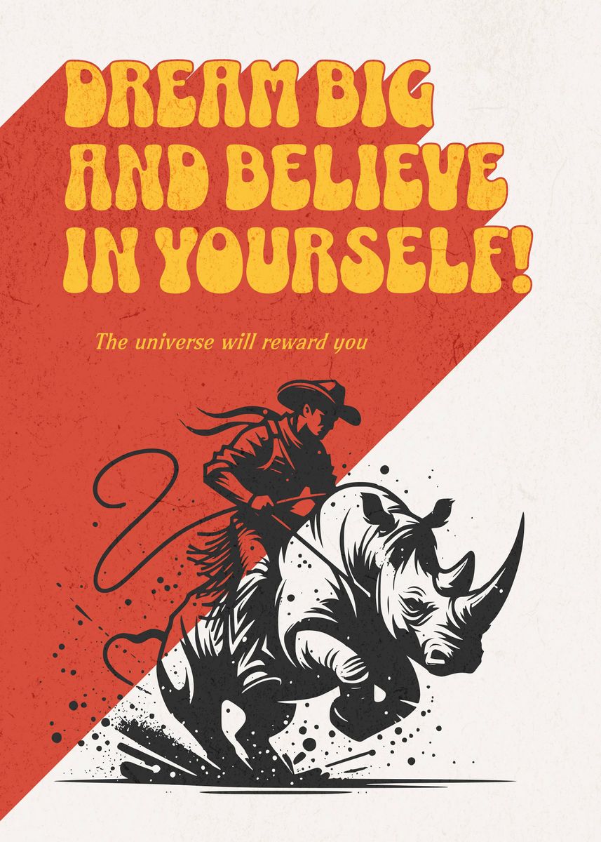 'Dream Big Motivation Poster' Poster, picture, metal print, paint by ...