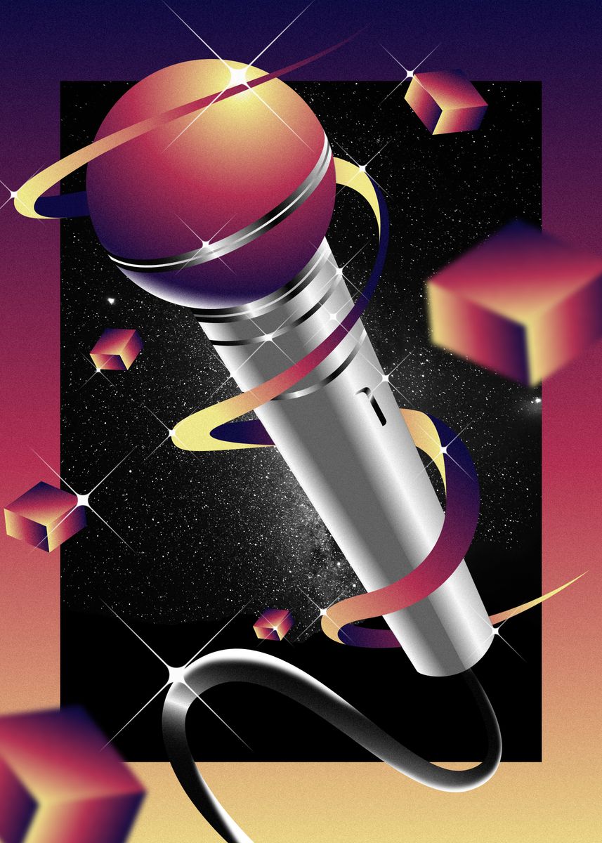 '80' Gradient mic' Poster, picture, metal print, paint by Tristan ...