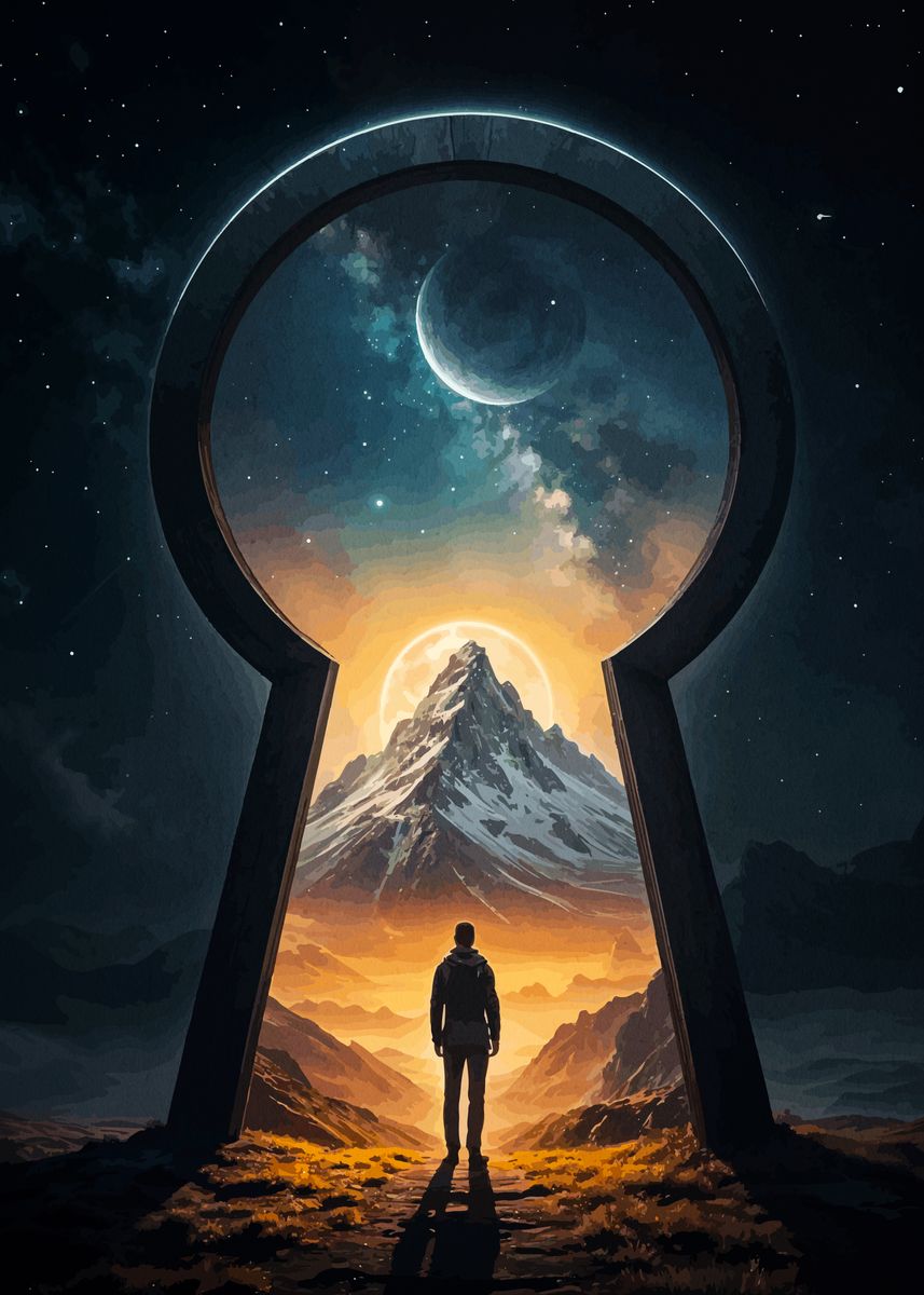 'Keyhole to the Universe' Poster, picture, metal print, paint by ...