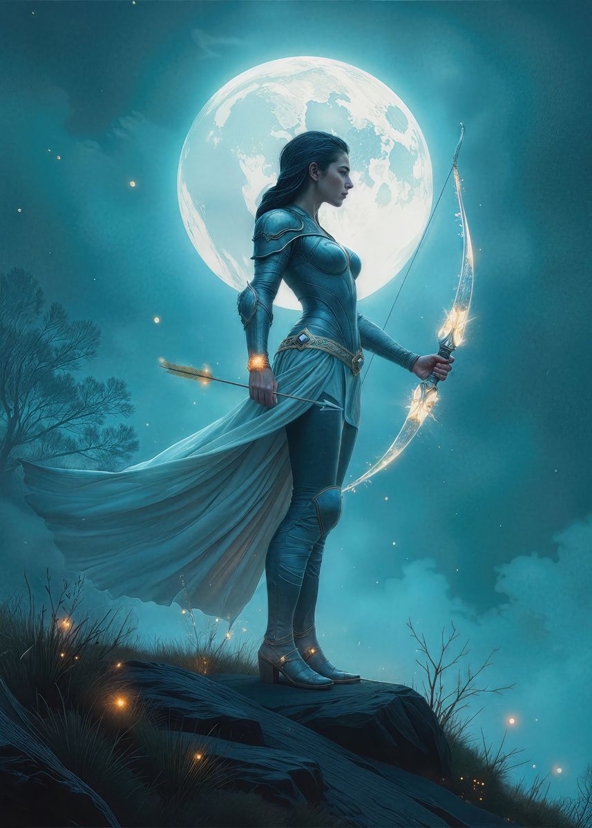 'Moonlit Archer' Poster, picture, metal print, paint by Christian Zwerg ...