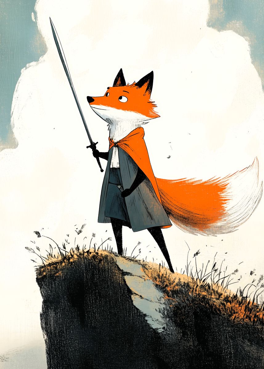 'Fox Knight' Poster, picture, metal print, paint by Lorence | Displate