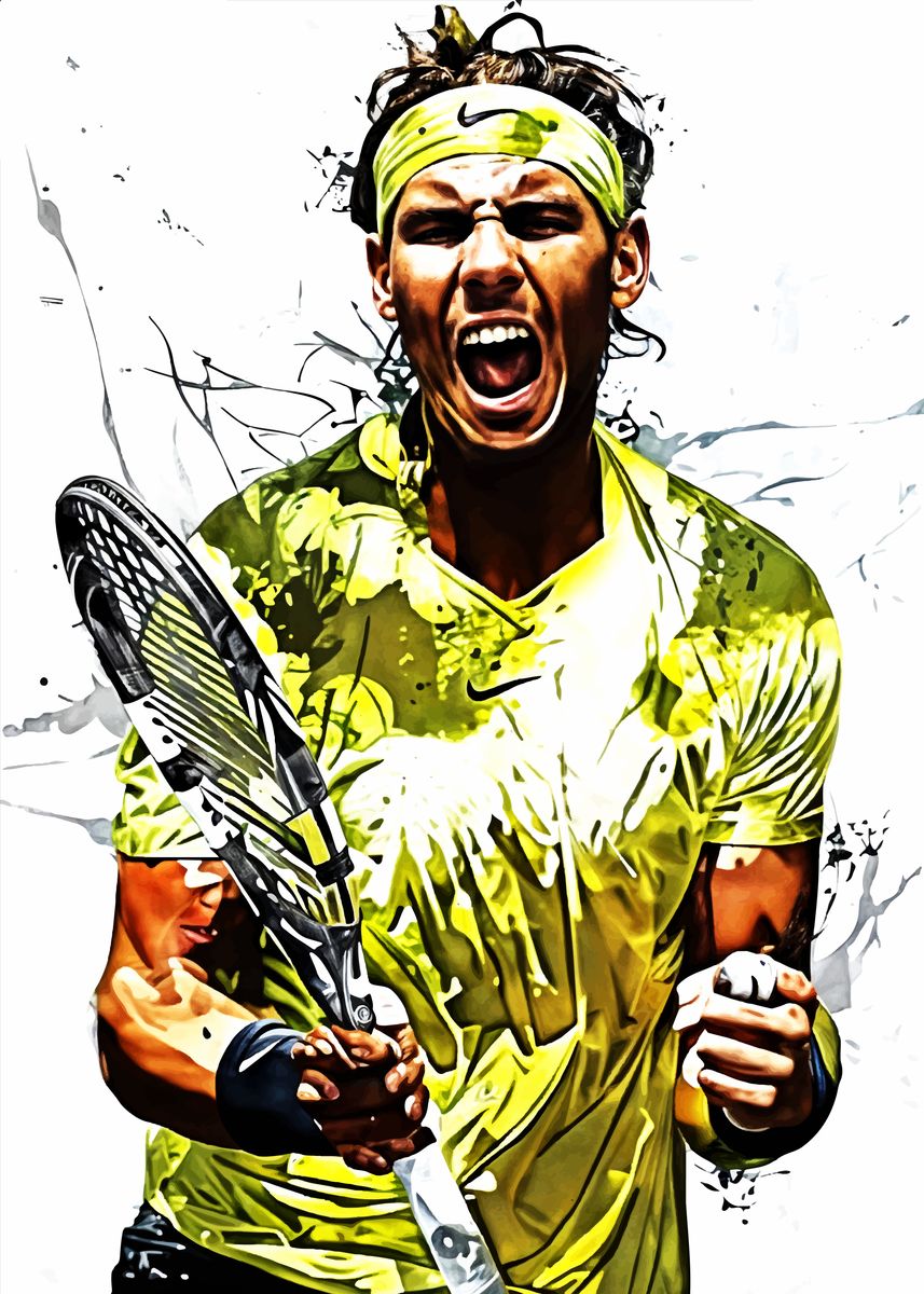 'Rafael Nadal' Poster, picture, metal print, paint by BLACKISTE | Displate