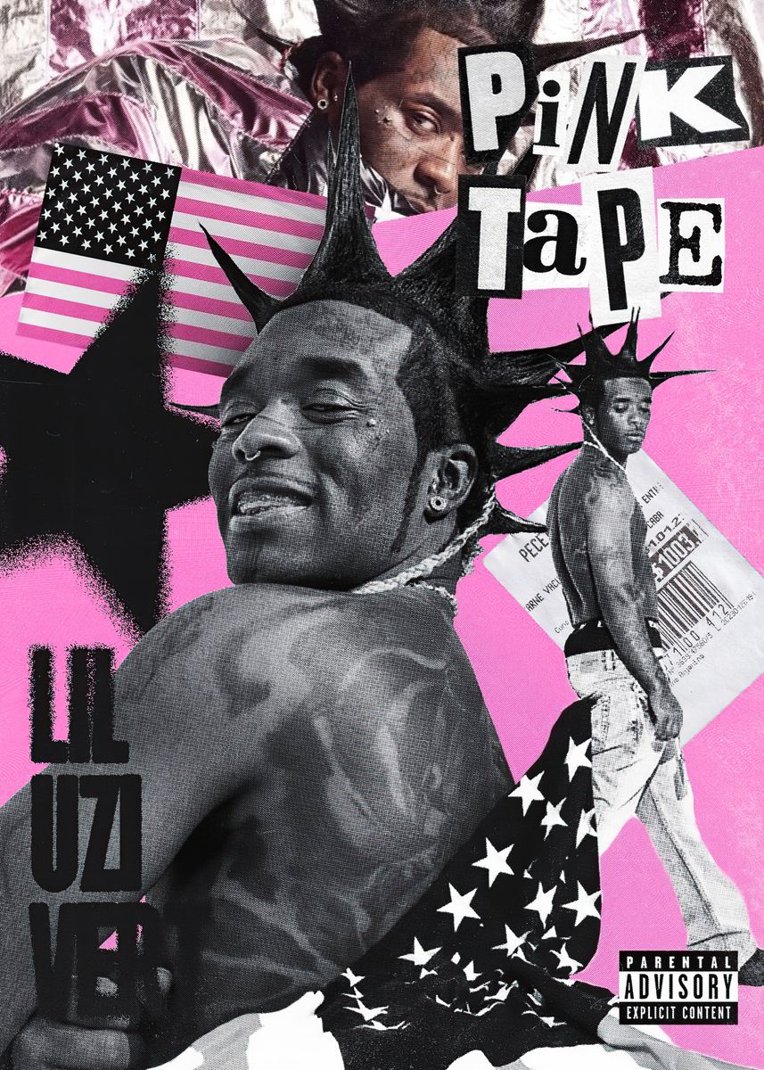 'Lil Uzi Vert Pink Tape' Poster, picture, metal print, paint by ...