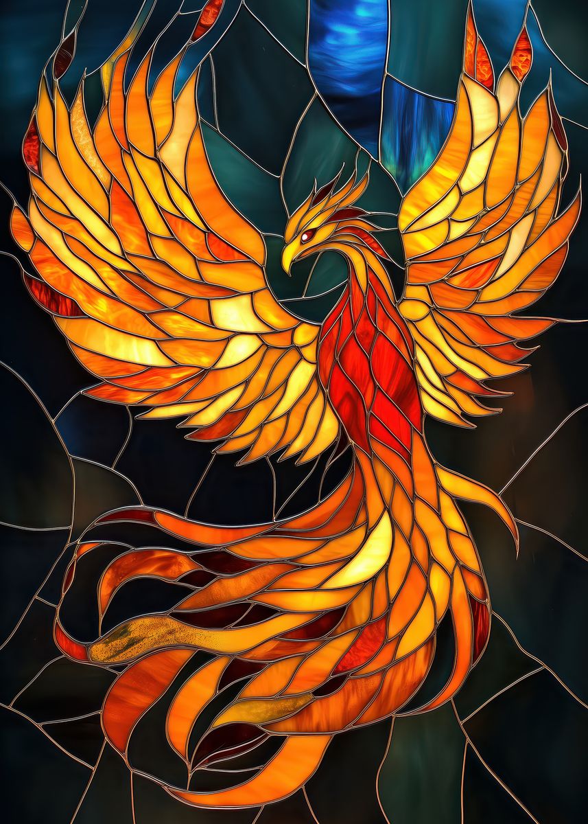 'Stained Glass Phoenix' Poster, picture, metal print, paint by Spooky ...