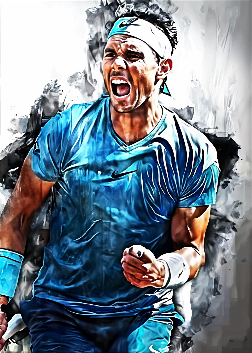 'Rafael Nadal' Poster, picture, metal print, paint by BLACKISTE | Displate