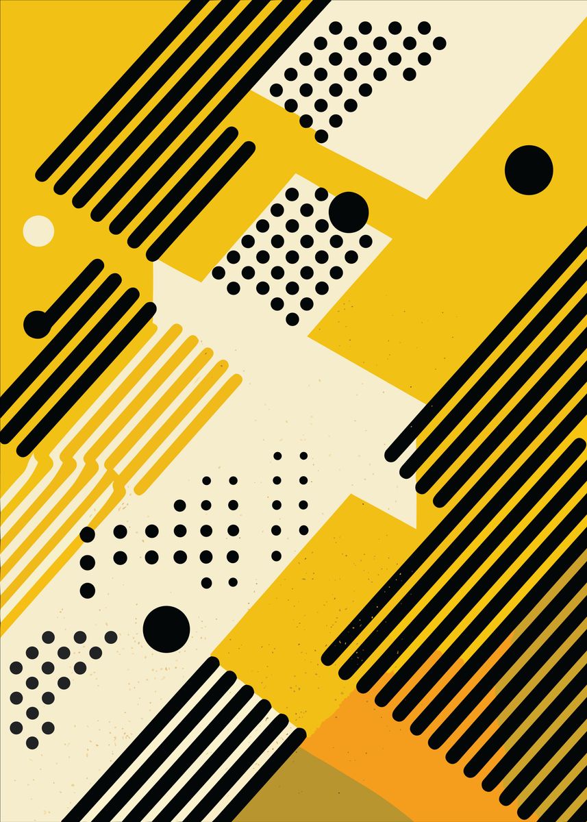 'Geometric Rhythm' Poster, picture, metal print, paint by Danny | Displate