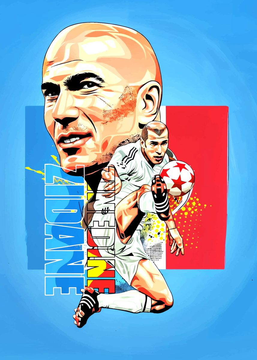 'Zinedine Zidane' Poster, picture, metal print, paint by BLACKISTE ...