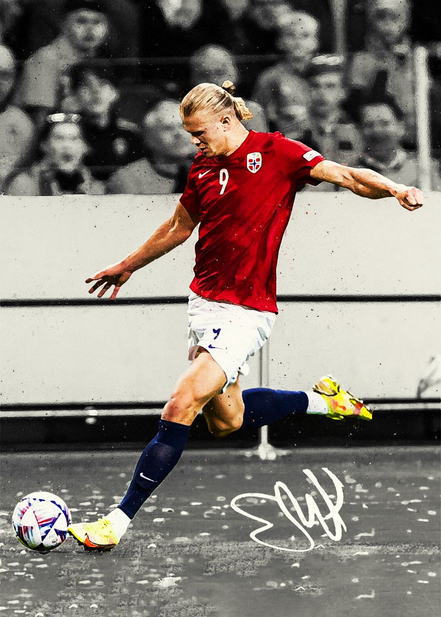 'Erling Haaland' Poster, picture, metal print, paint by Dragon Master ...