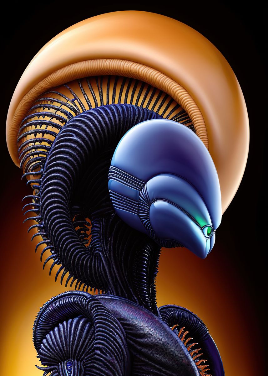 'Alien Art - Fashion - Blue and Toffee' Poster, picture, metal print ...