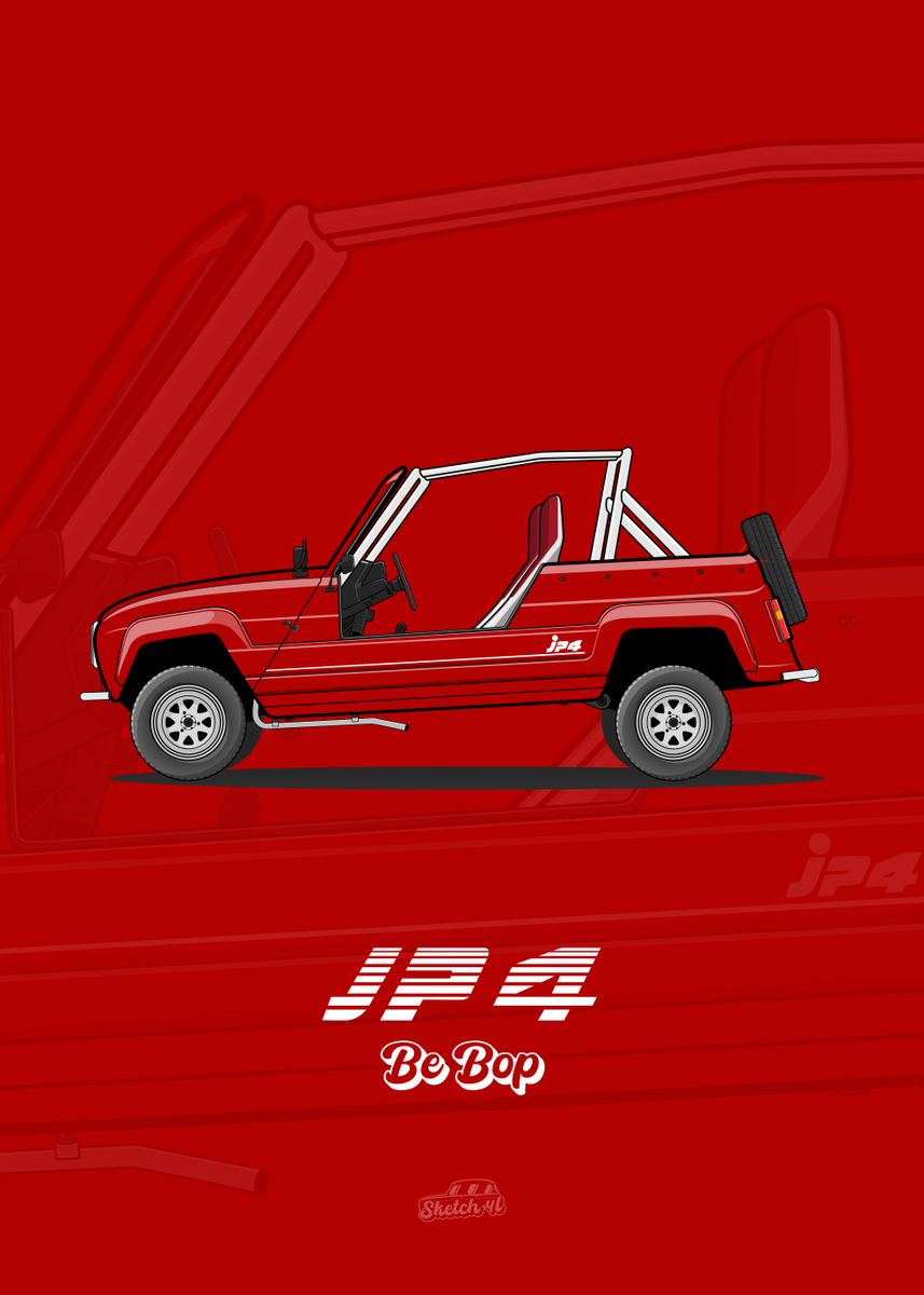 'Renault JP4 Be Bop ' Poster, picture, metal print, paint by Sketch 4L ...