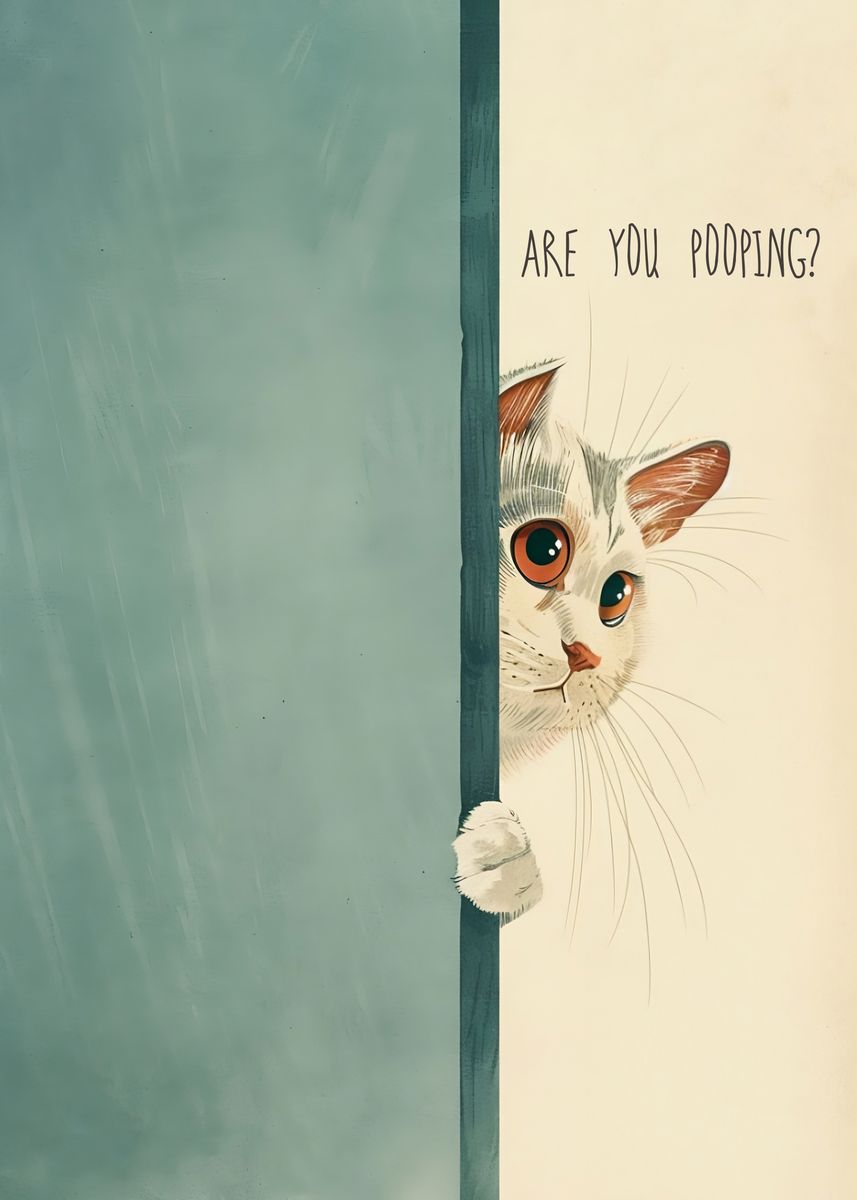 'Curious Cat Meme' Poster, picture, metal print, paint by Designersen ...