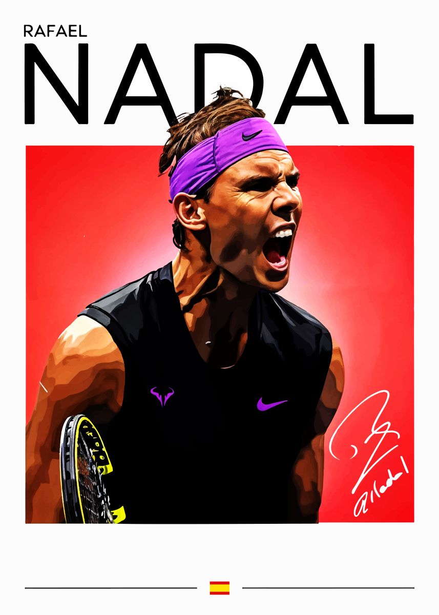 'Rafael Nadal' Poster, picture, metal print, paint by BLACKISTE | Displate
