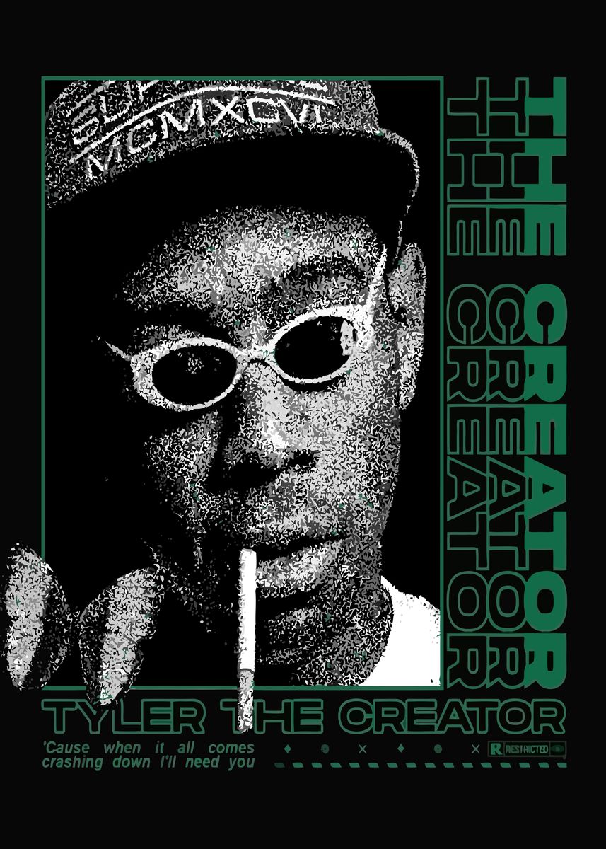 'Tyler, The Creator Graphic' Poster, picture, metal print, paint by ...