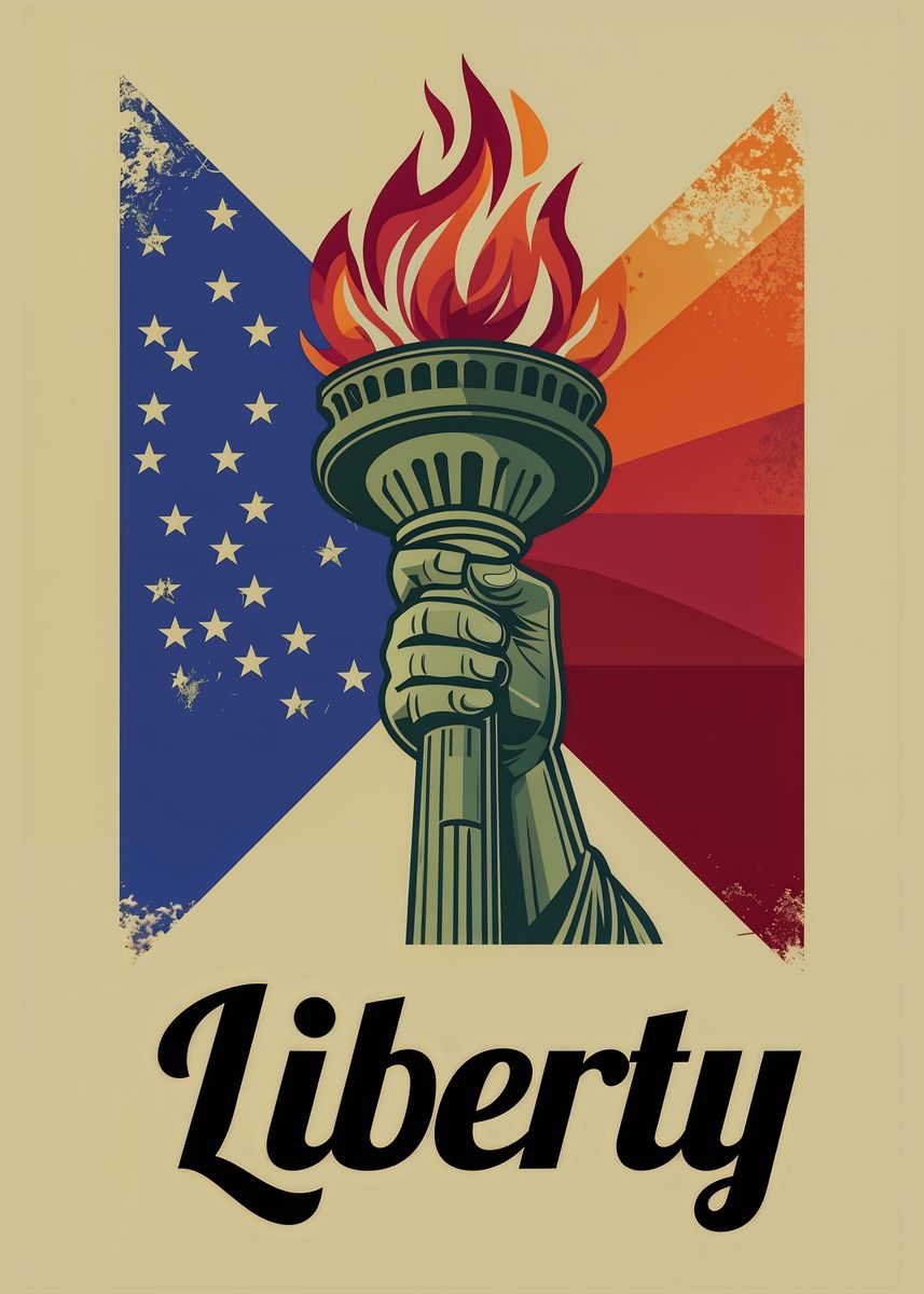 'Liberty Torch Poster' Poster, picture, metal print, paint by ...