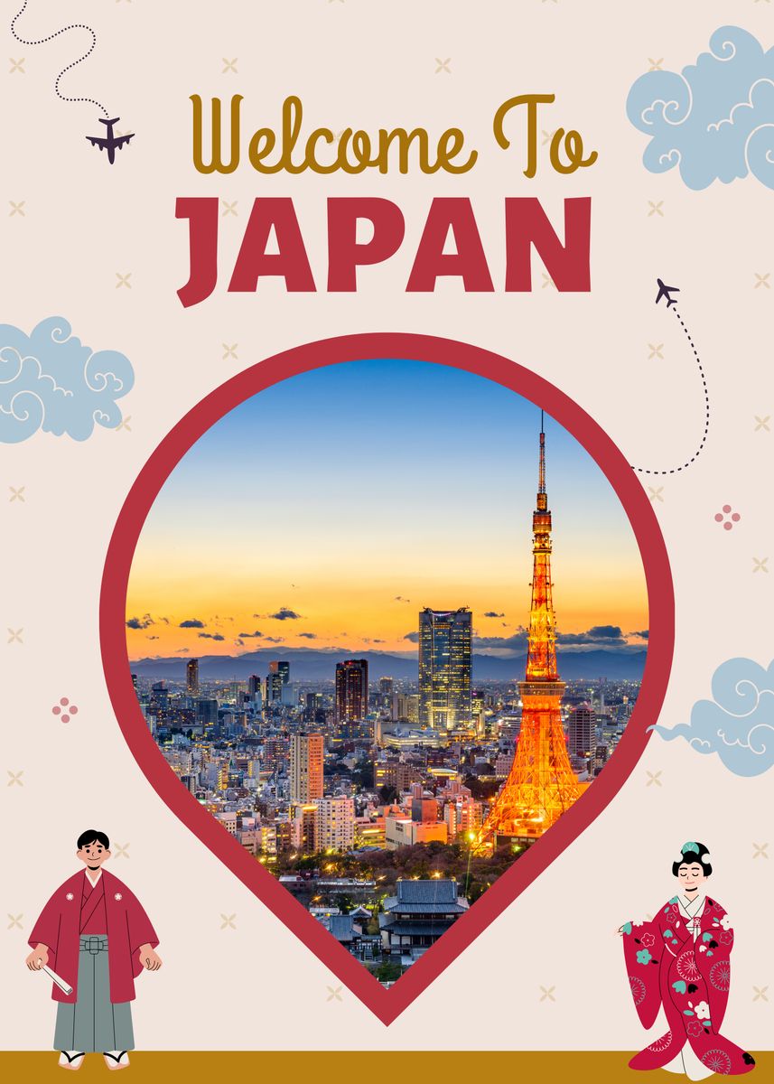 'Welcome to Japan Poster' Poster, picture, metal print, paint by ...