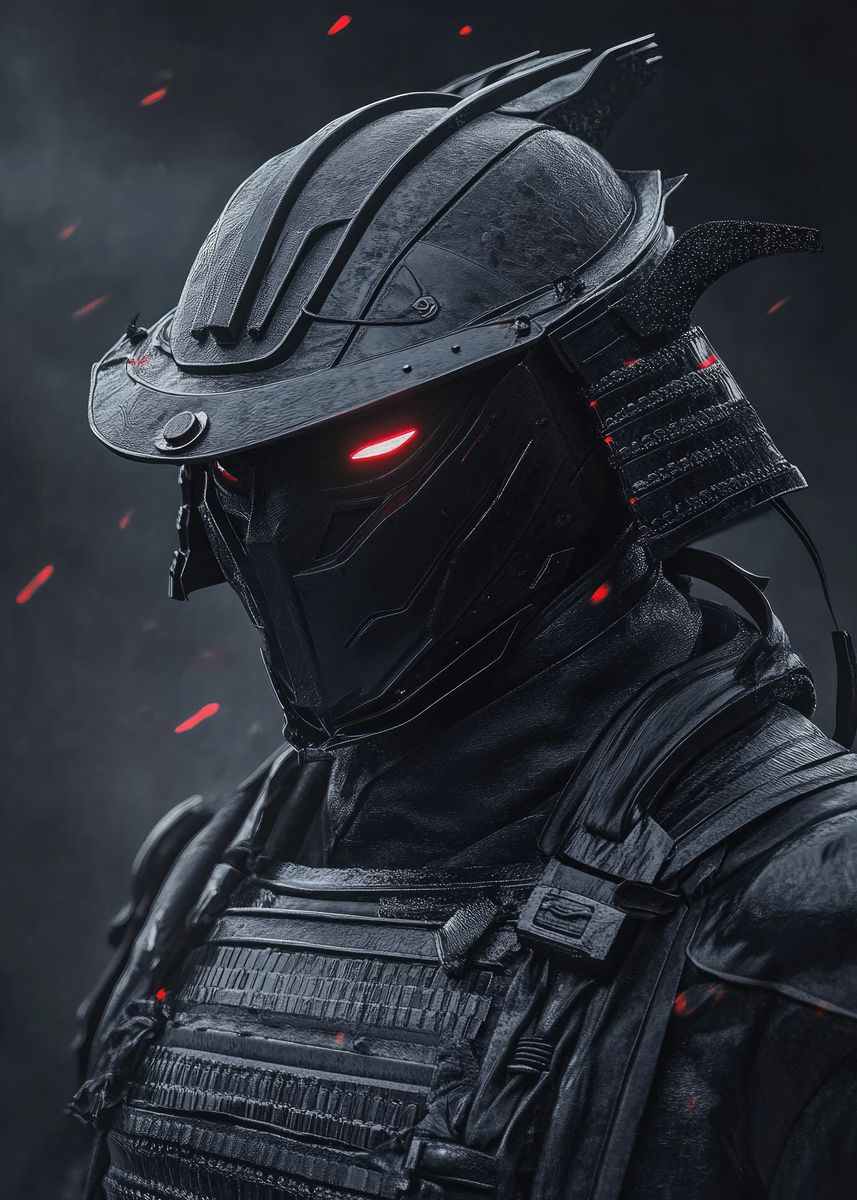 'Samurai In Black Armor' Poster, picture, metal print, paint by Kimora ...