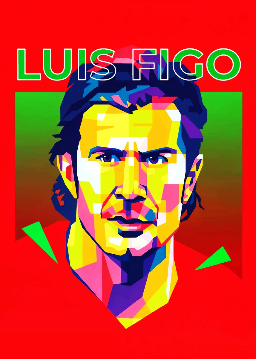 'Luis Figo' Poster, picture, metal print, paint by BLACKISTE | Displate