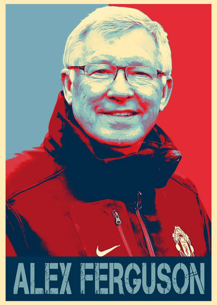 'Alex Ferguson Poster' Poster, picture, metal print, paint by CLOVE ...