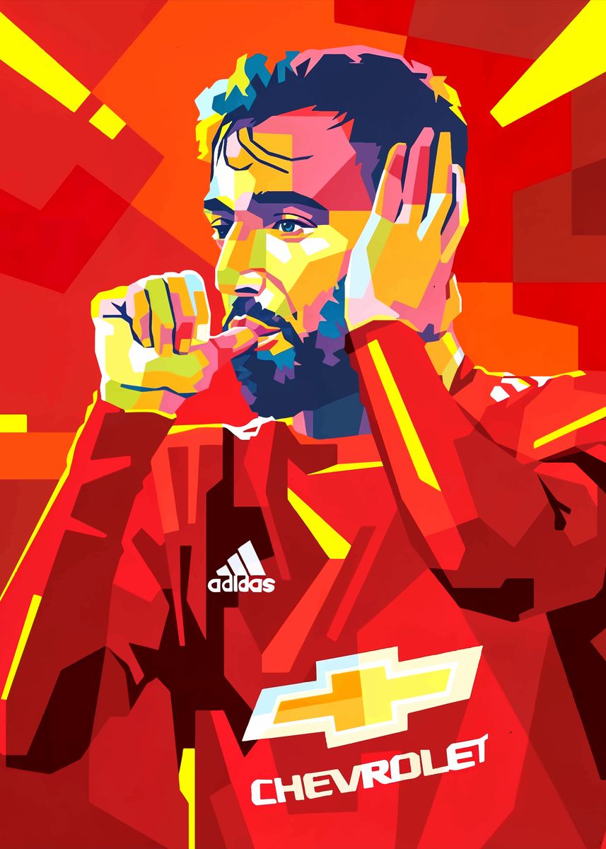 'Bruno Fernandes' Poster, picture, metal print, paint by BLACKISTE ...