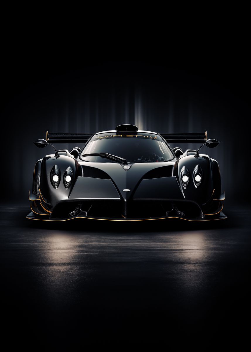 'Black Pagani Zonda art' Poster, picture, metal print, paint by Roman ...
