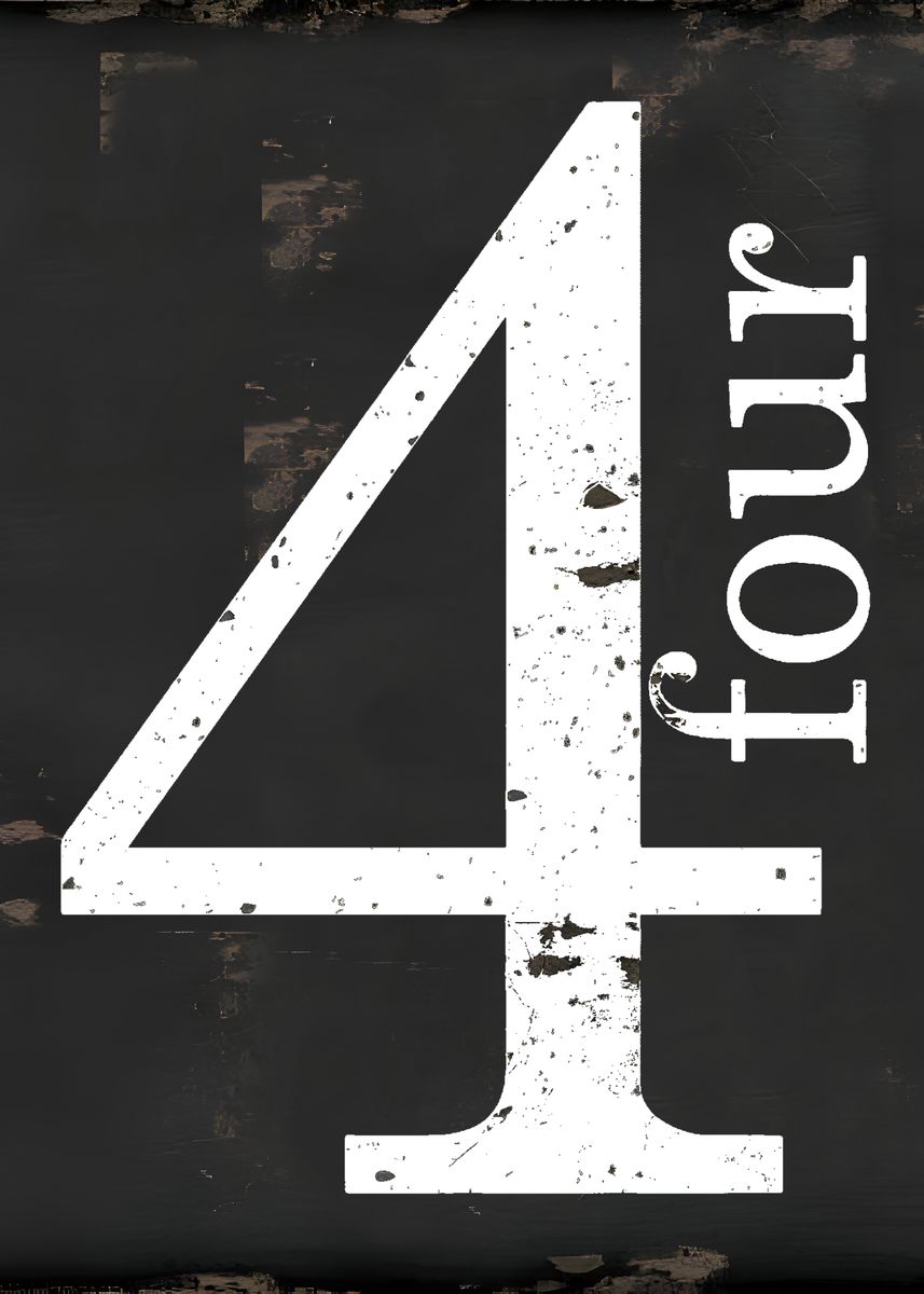 'Number Four Sign' Poster, picture, metal print, paint by seven art ...