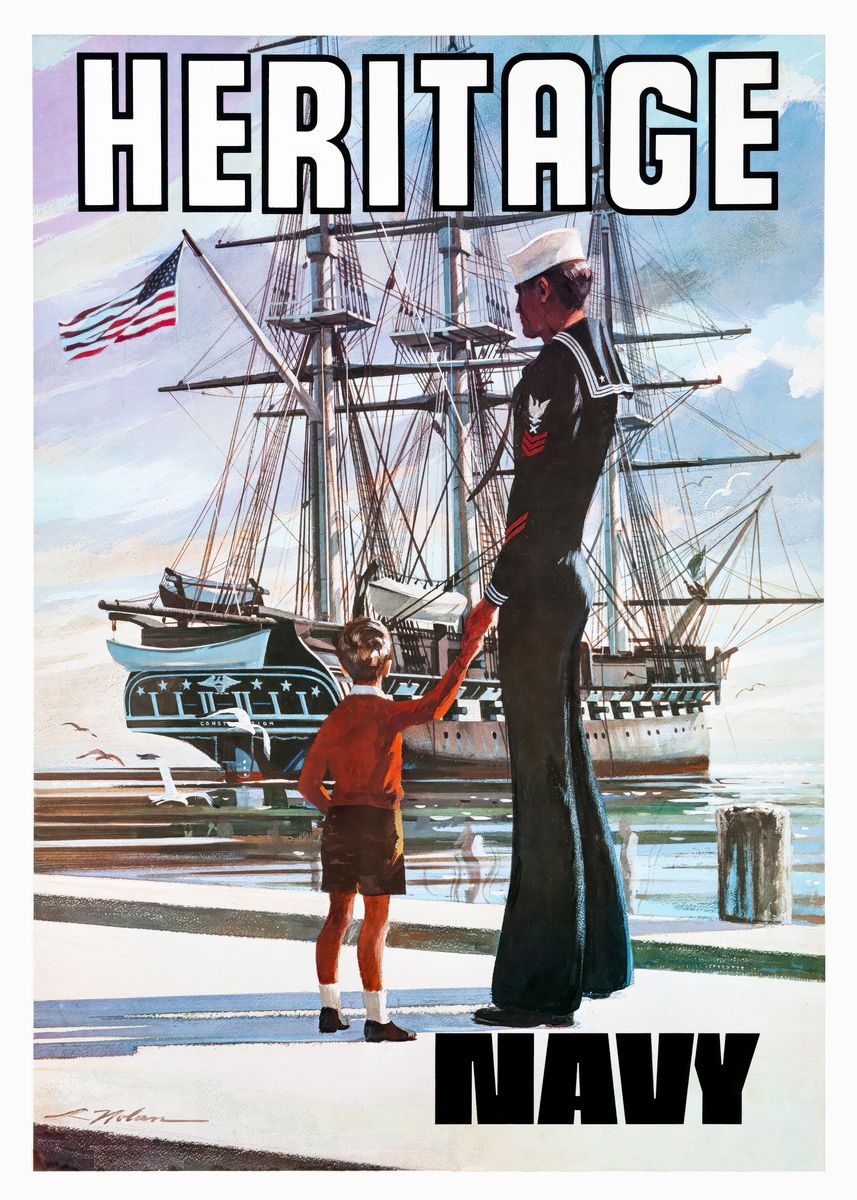 'Navy Heritage Poster' Poster, picture, metal print, paint by Steel ...