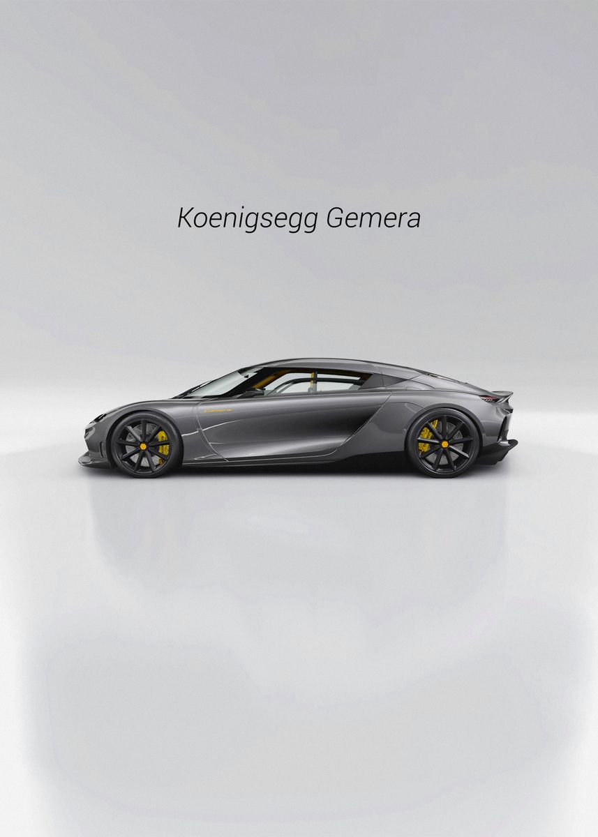 'Koenigsegg Gemera' Poster, picture, metal print, paint by One Line ...