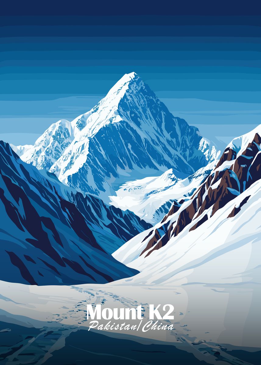 'Mount K2 Landscape' Poster, picture, metal print, paint by Mason Clark ...