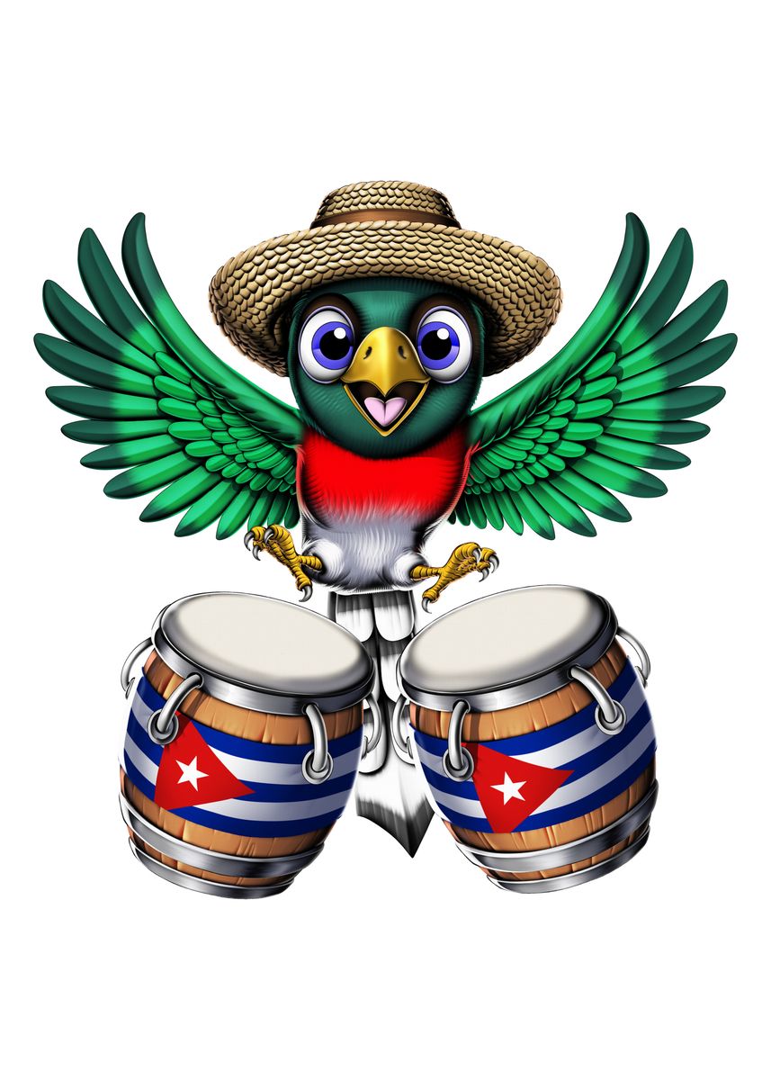 'Cuba Trogon Bird' Poster, picture, metal print, paint by Psychonautica | Displate