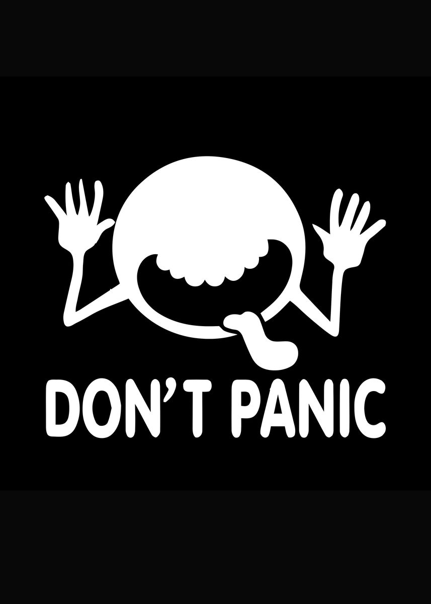 'Don't Panic Cartoon' Poster, picture, metal print, paint by Nova ...
