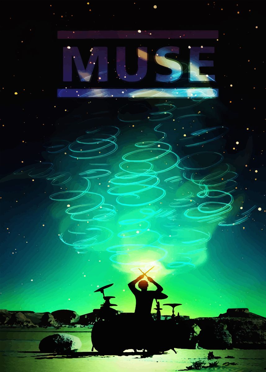 'Muse Drummer Silhouette' Poster, picture, metal print, paint by lisa ...