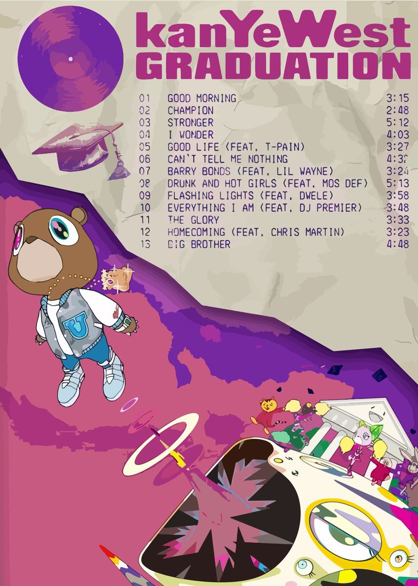 'Kanye West Graduation Album Cover' Poster, picture, metal print, paint ...